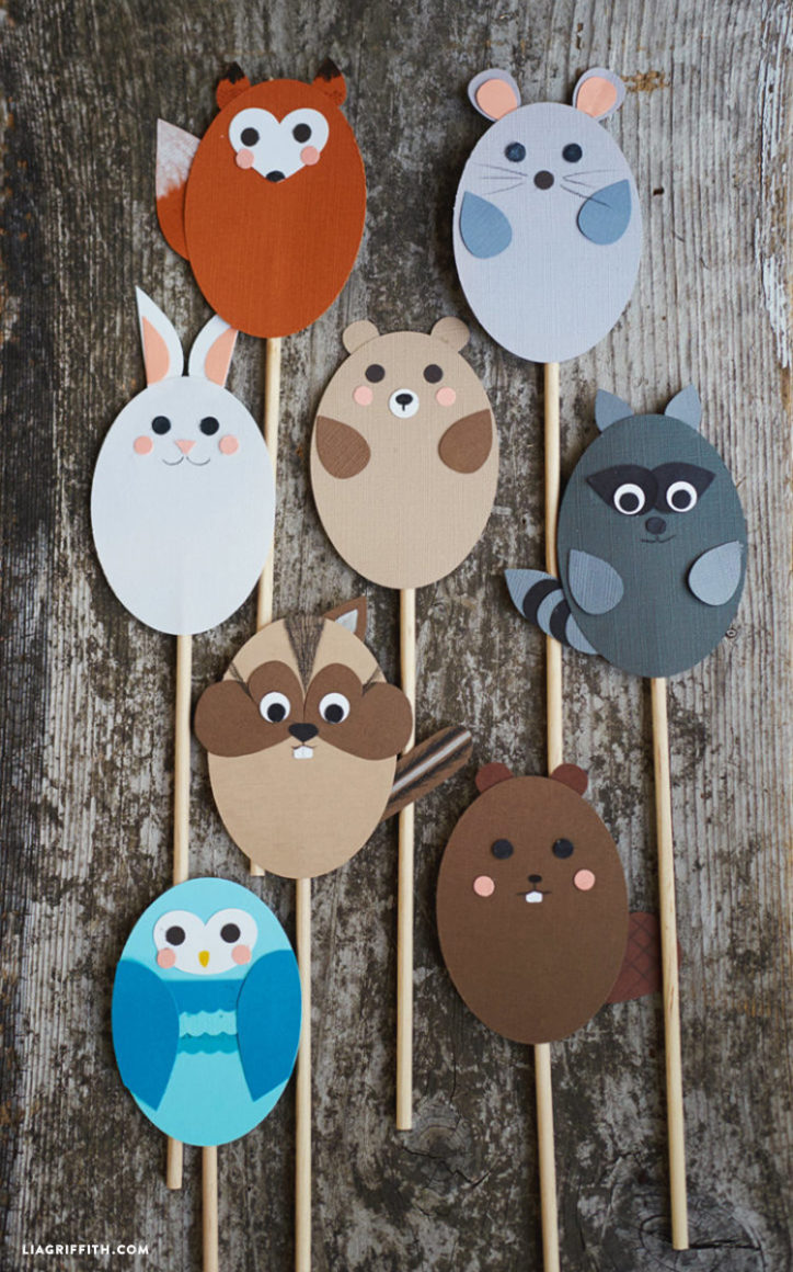 Woodland Animal Stick Puppets - Lia Griffith