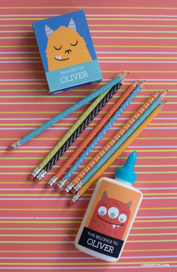 Monster Themed Back to School Labels - Lia Griffith