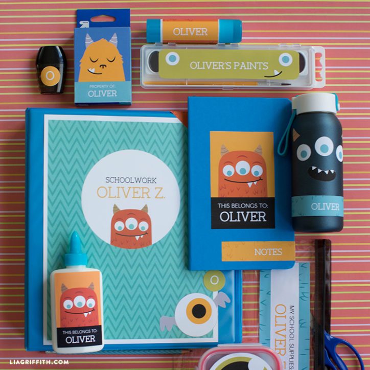 Monster Themed Back to School Labels - Lia Griffith