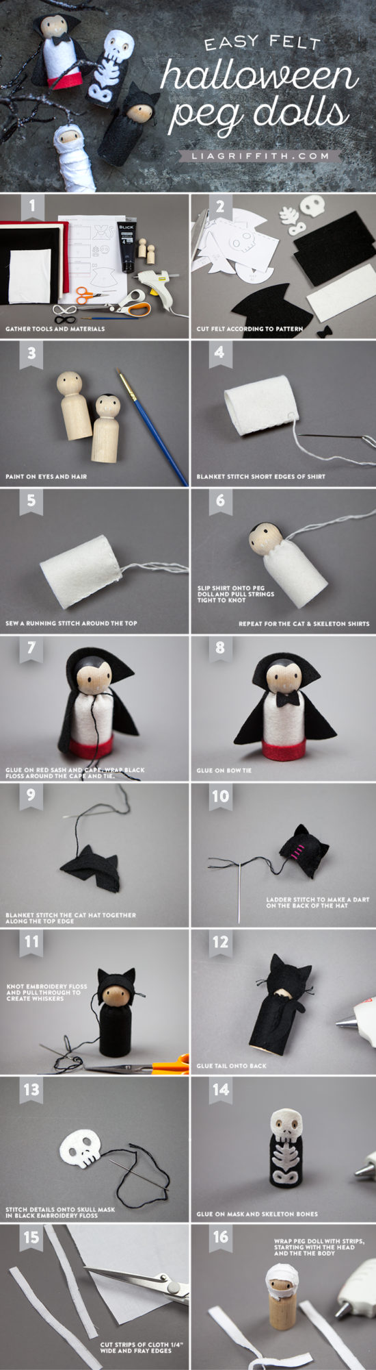 Halloween Peg Dolls - Lia Griffith