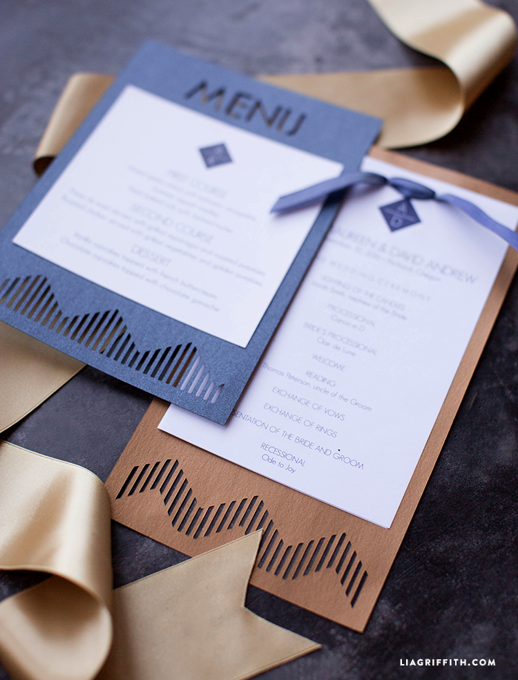 Modern Wedding Program and Menu - Lia Griffith
