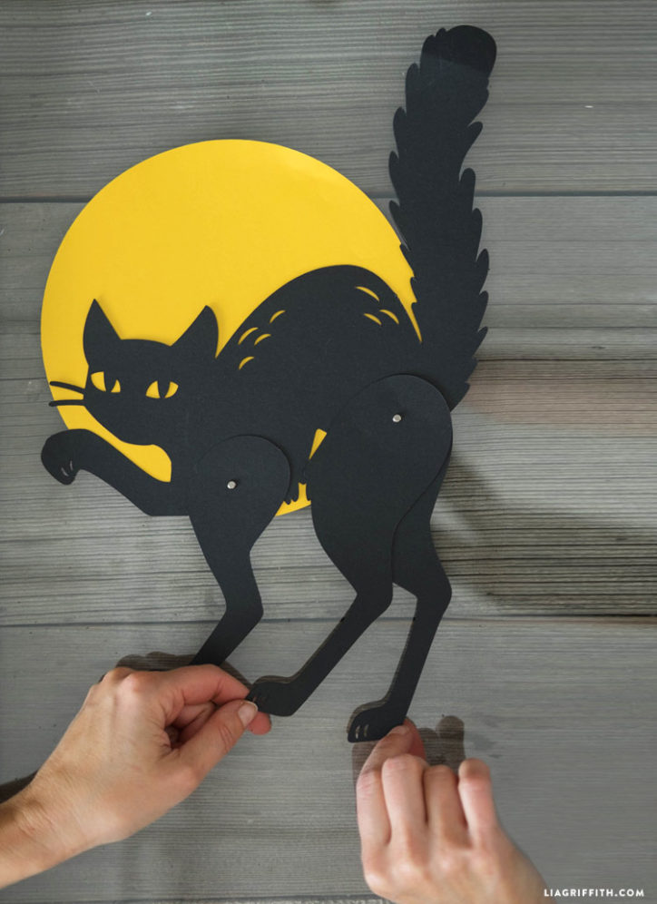 Papercut Black Cat Halloween Decoration - Lia Griffith