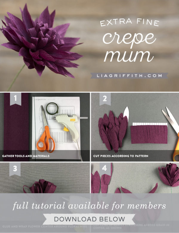 Kid's Extra-Fine Crepe Paper Mums - Lia Griffith