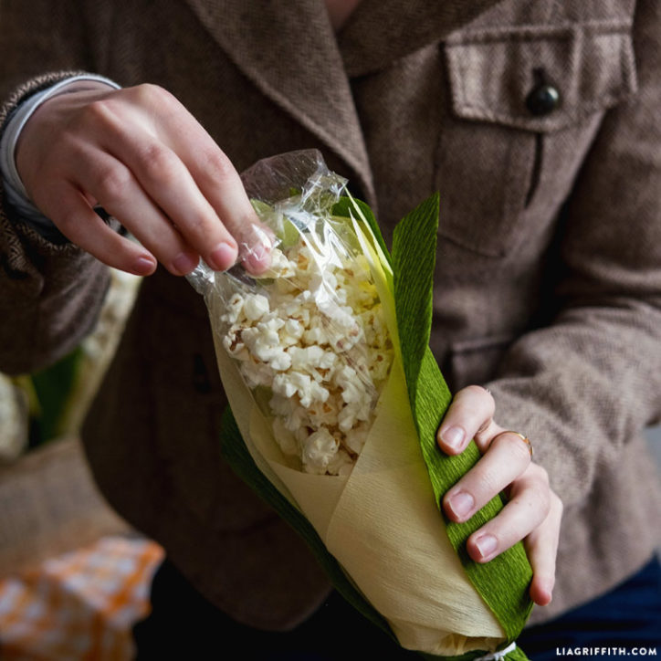 Crepe Paper Corn Husk Popcorn Treats - Lia Griffith
