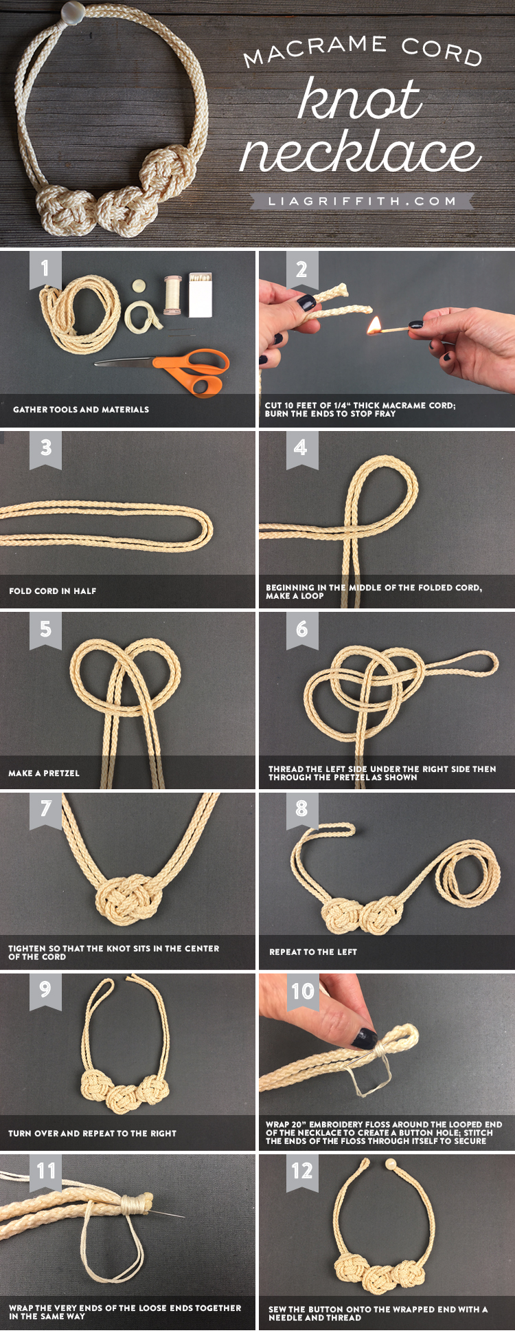 DIY Macrame Knot Necklace How-To