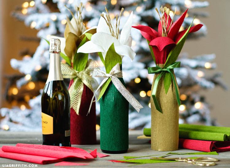 Clever Crepe Paper Wine Bottle Wraps - Lia Griffith