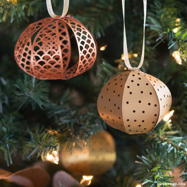 Metallic Papercut DIY Christmas Ornaments - Lia Griffith