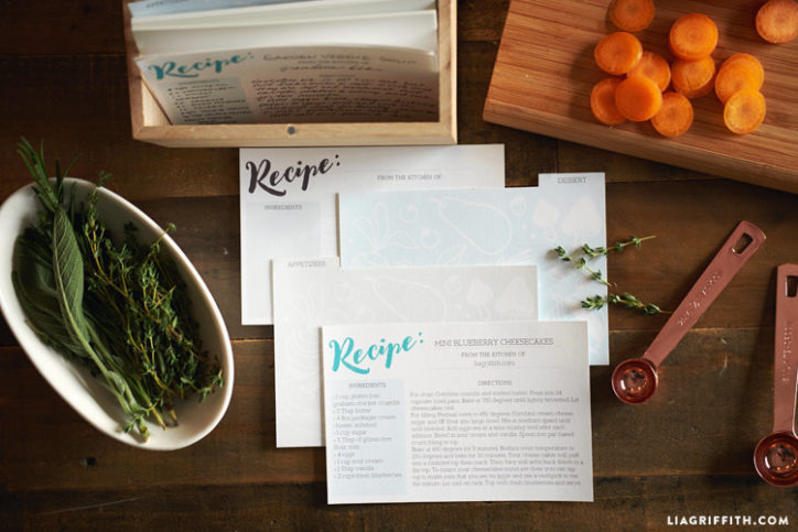 Recipe Box Label and Printable Cards - Lia Griffith
