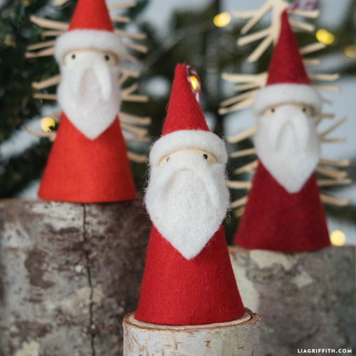 Felt Santa Ornaments - Lia Griffith