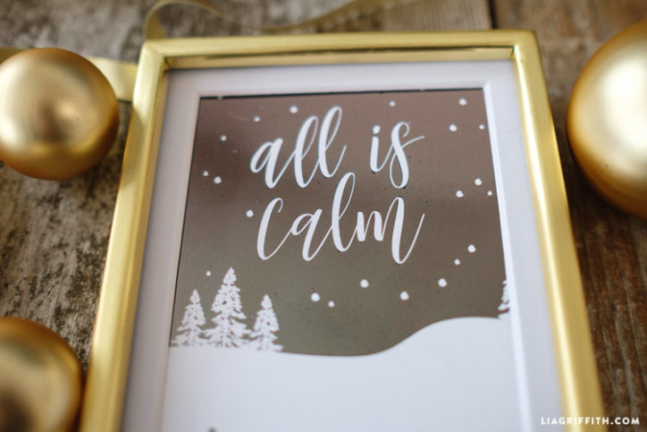 All is Calm Foiled Christmas Printable - Lia Griffith