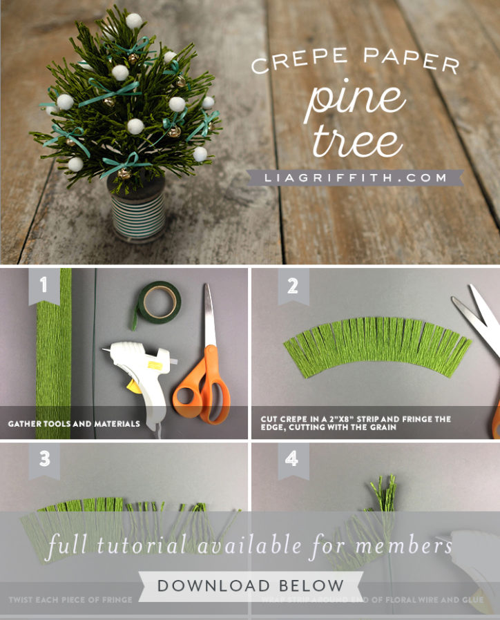 Mini Crepe Paper Pine Trees - Lia Griffith