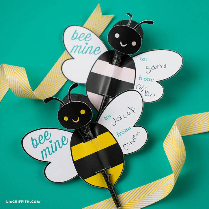 Valentine Lollipops | Bumble Bee Valentines for Kids