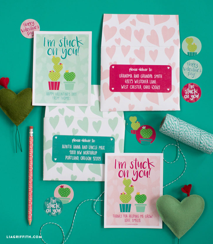 Printable Stuck On You Valentines and Stickers To Print Today!