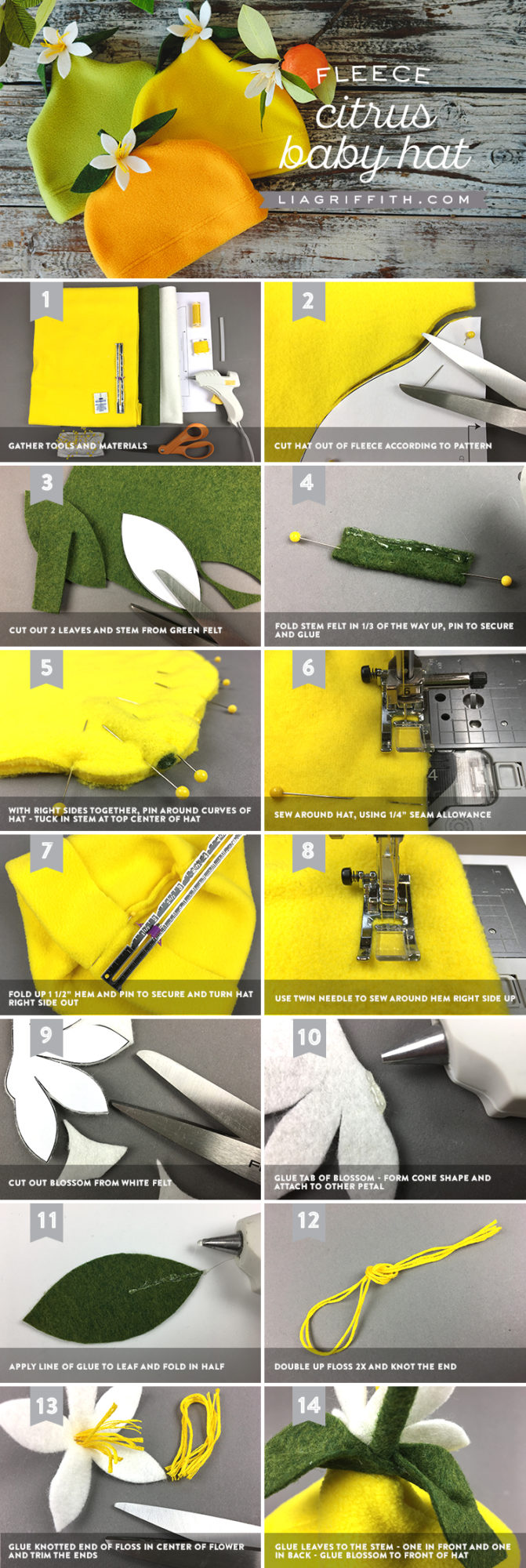 Easy Citrus Themed Baby Hat Pattern
