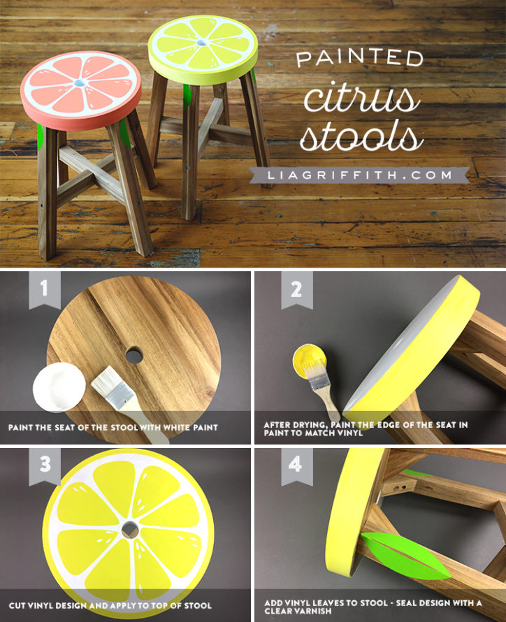 Citrus Stools: Easy DIY Home Decor Project - Lia Griffith