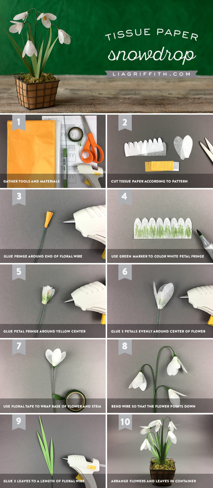 Tissue Paper Snowdrops for a Gorgeous Winter Flower DIY