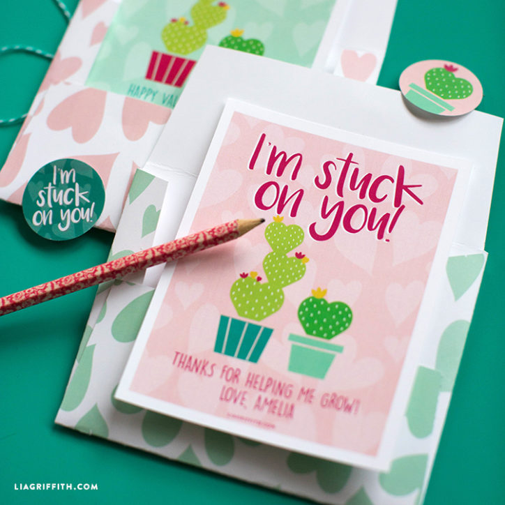Printable Stuck On You Valentines and Stickers To Print Today!