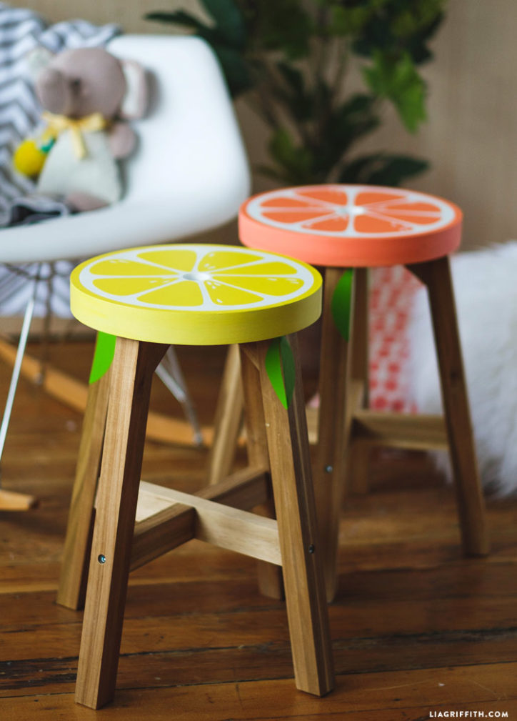 Citrus Stools: Easy DIY Home Decor Project - Lia Griffith