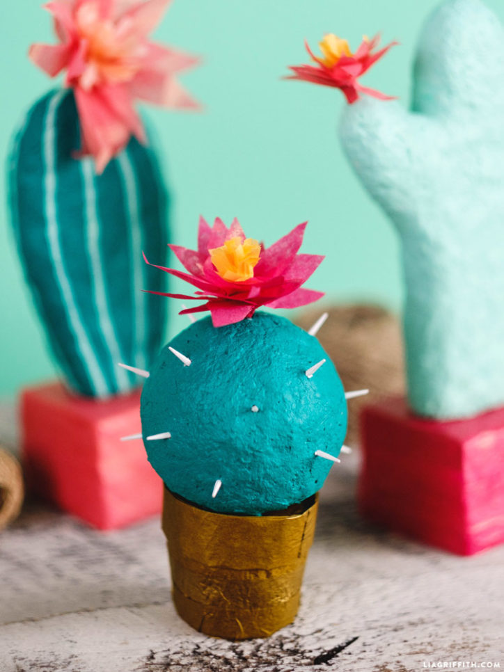 Adorable Papier Mache Cactus DIY Tutorial