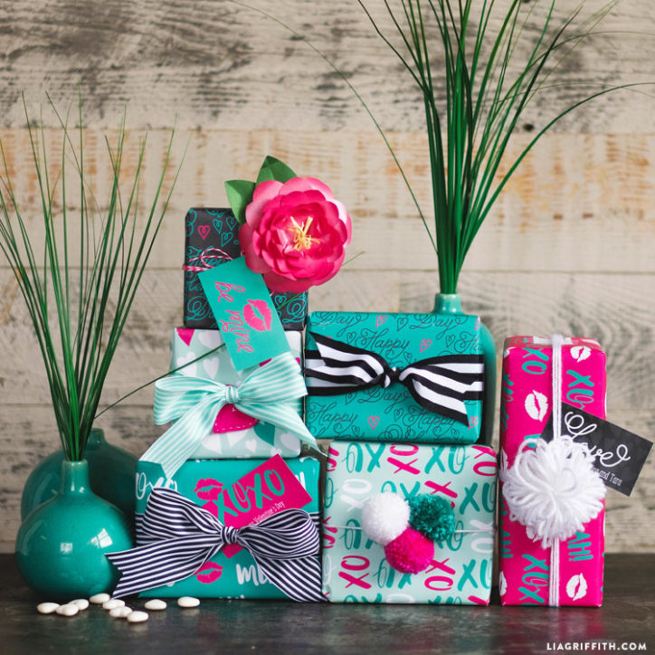 Printable Valentine's Day Wrapping Paper and Tags