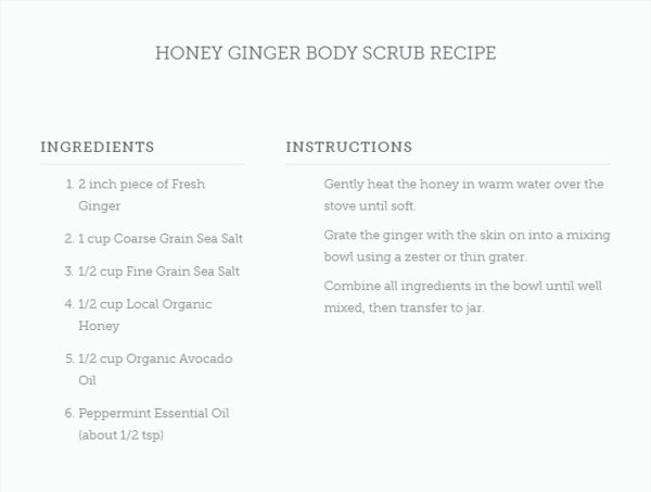 Honey & Ginger Body Scrub DIY Recipe - Lia Griffith