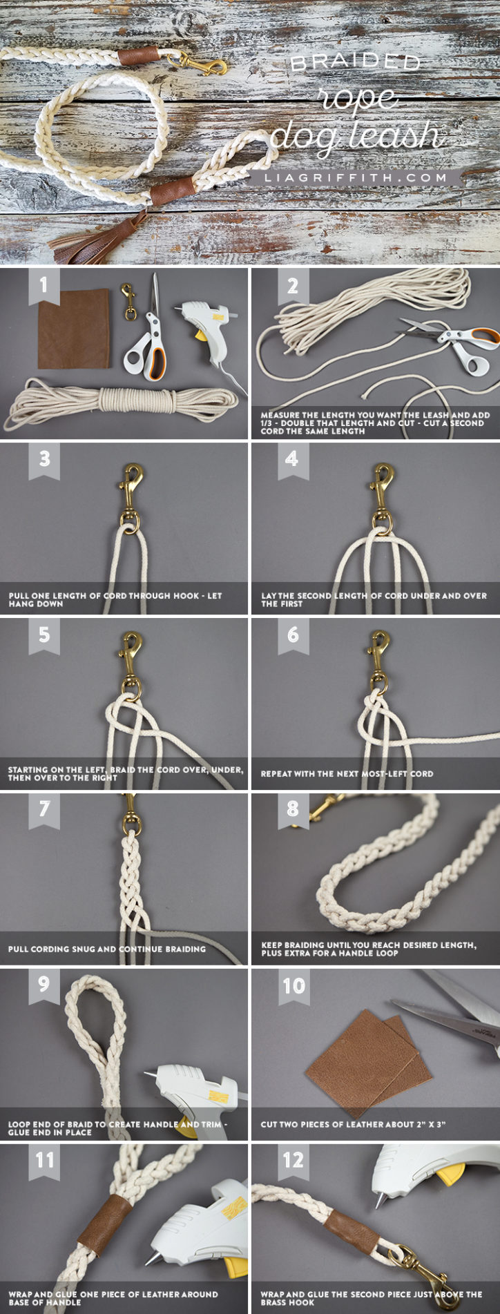 DIY Dog Leash Tutorial with Braided Rope