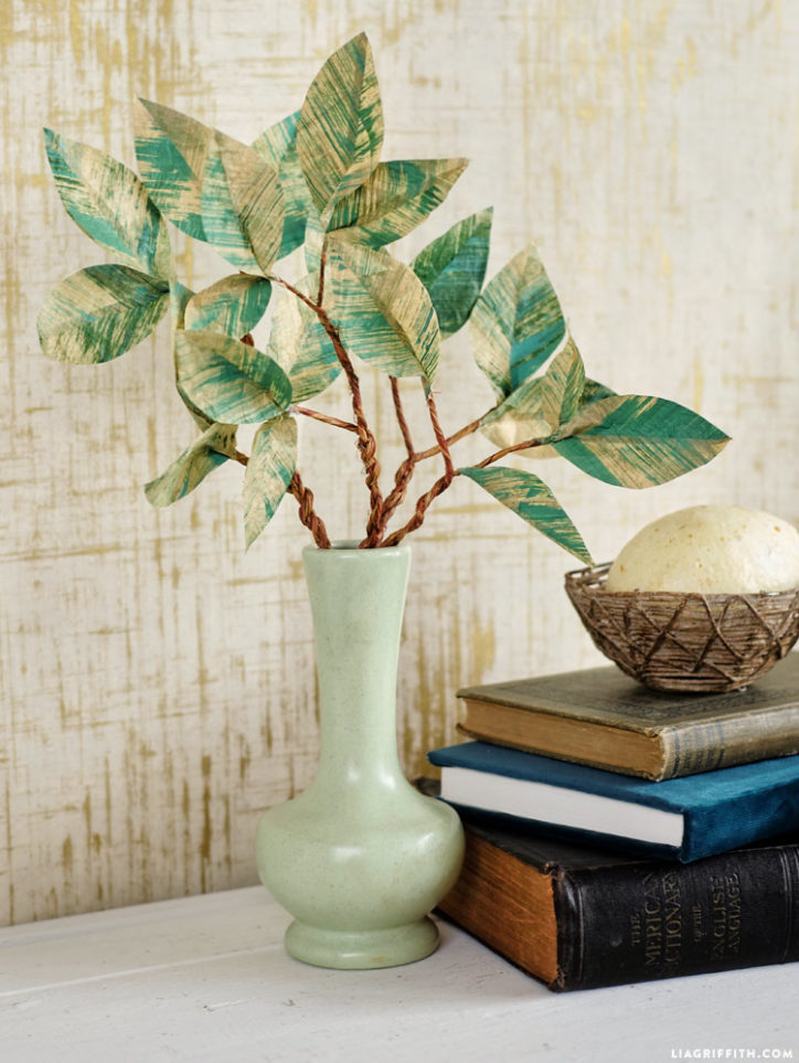 DIY Painted Tissue Paper Leaves