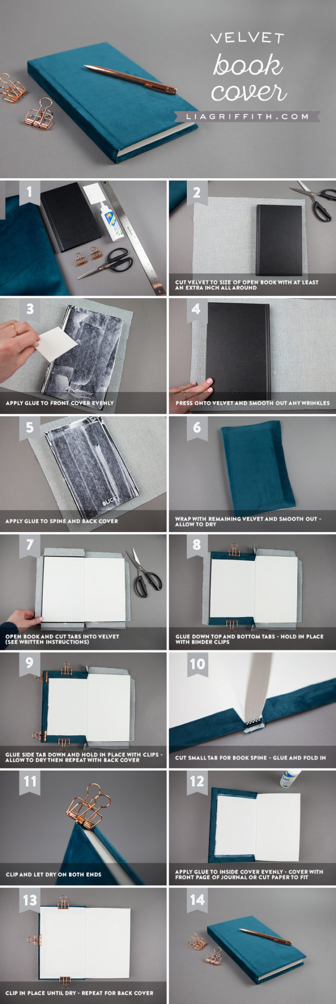 Make Your Own Velvet Book Cover