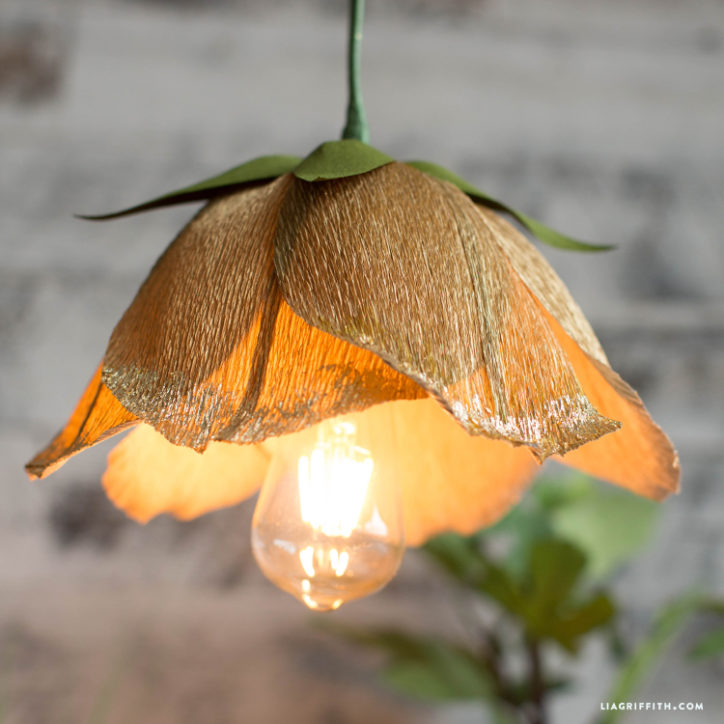 Make a Gorgeous DIY Flower Pendant Light with Crepe Paper