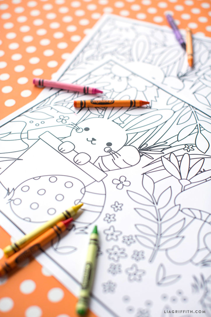 Printable Easter Coloring Placemats for Kids - Lia Griffith