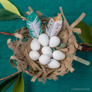 DIY Shredded Paper Nests for Easter Decor
