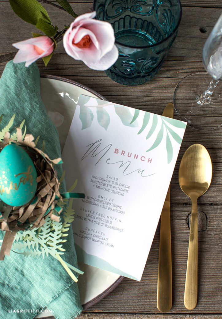 Botanical Easter Brunch Menus - Lia Griffith