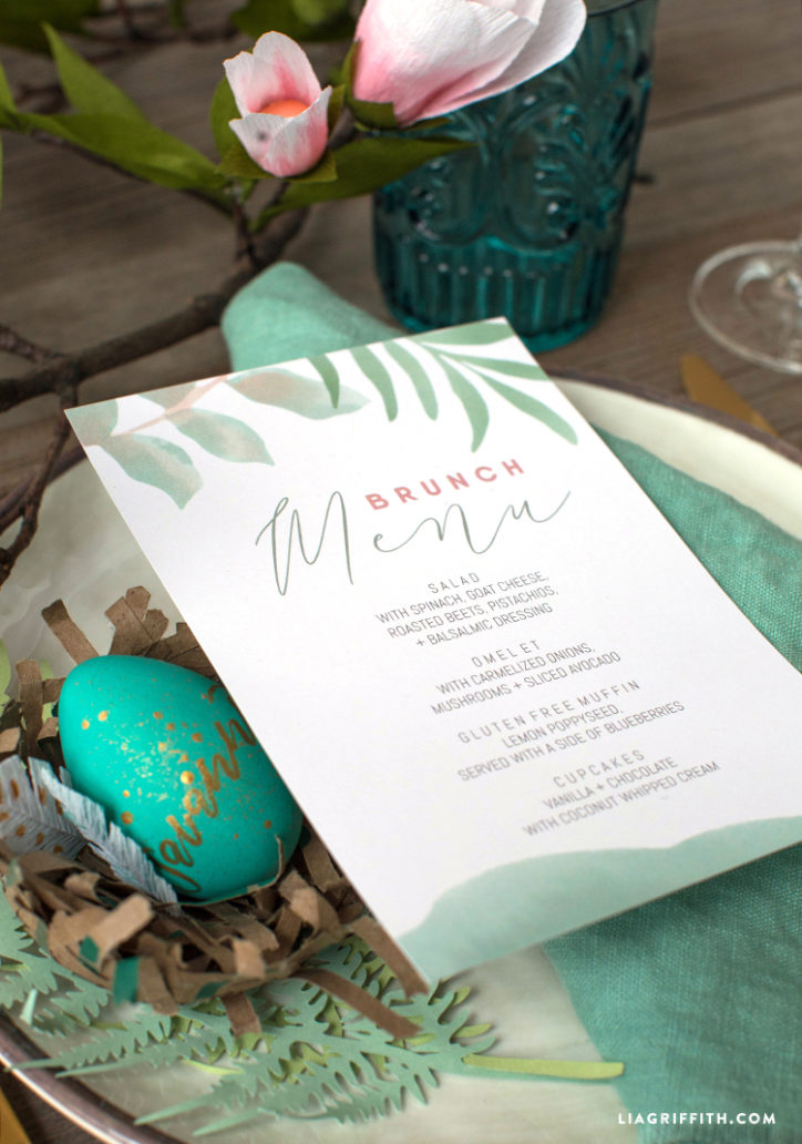 Botanical Easter Brunch Menus - Lia Griffith