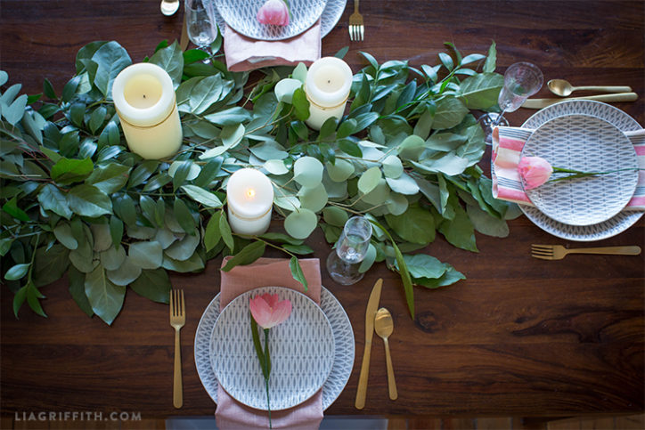 How to Make a Fresh Greenery Table Runner