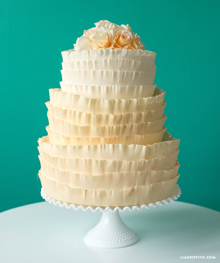 How to Make a Ruffle Cake with Crepe Paper