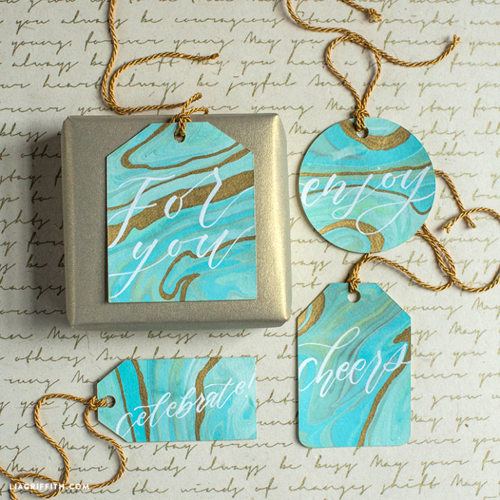 Printable Marbled Gift Tags