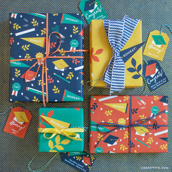 Printable Graduation Gift Wrap & Tags