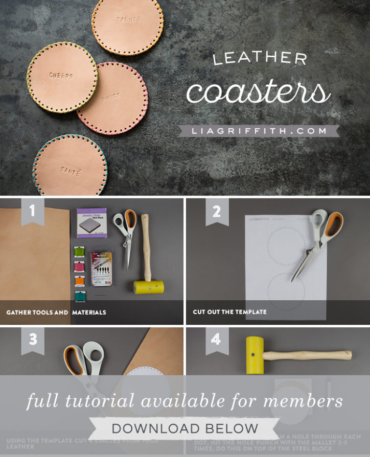 DIY Stamped Leather Coasters