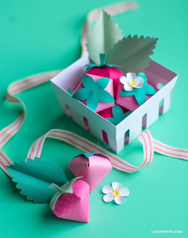 3D Paper Strawberries - Lia Griffith