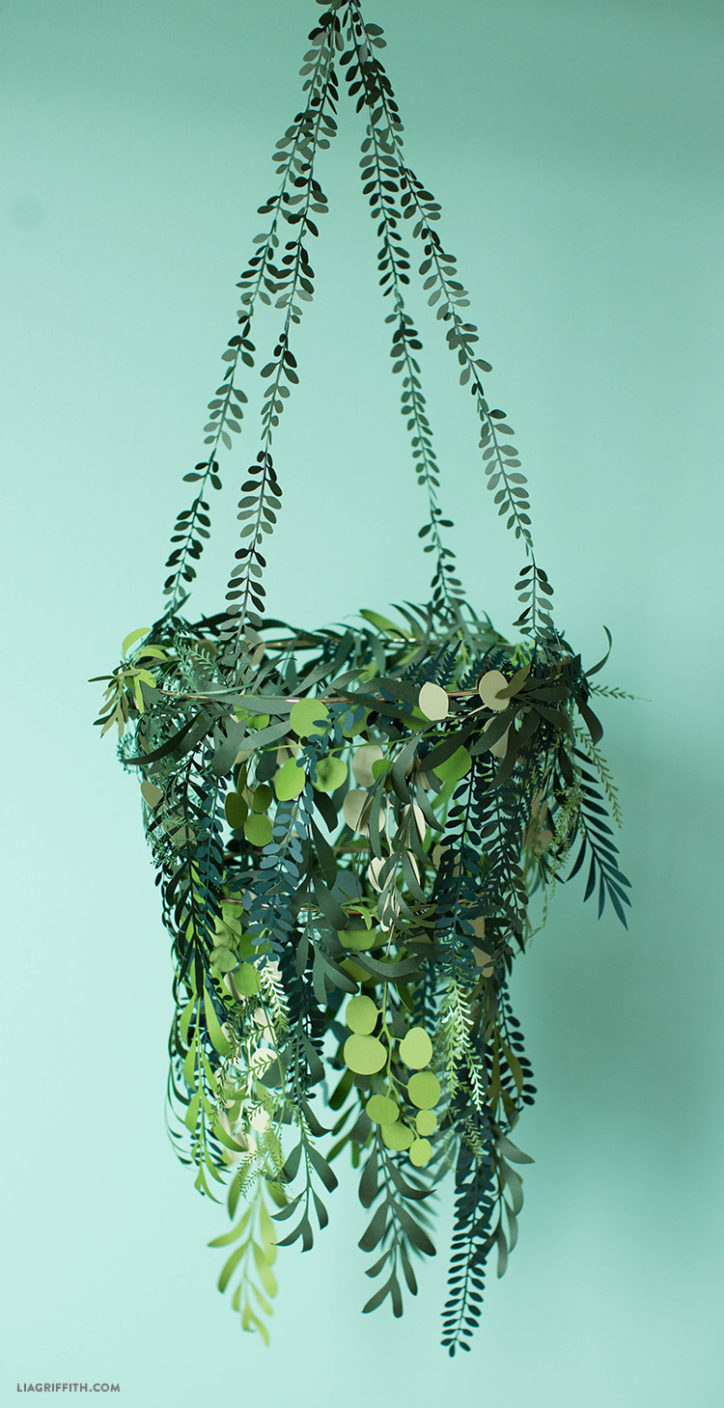 DIY Paper Greenery Chandelier