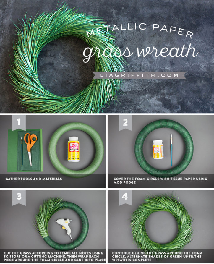 Papercut Grass Wreath - Lia Griffith
