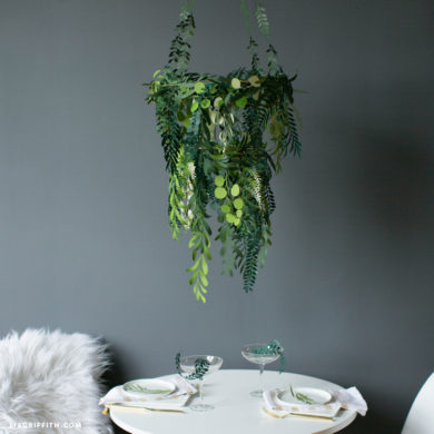 DIY Paper Greenery Chandelier