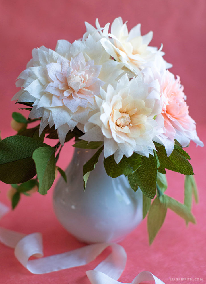 Crepe Paper Dahlias Template & Video Tutorial - Lia Griffith