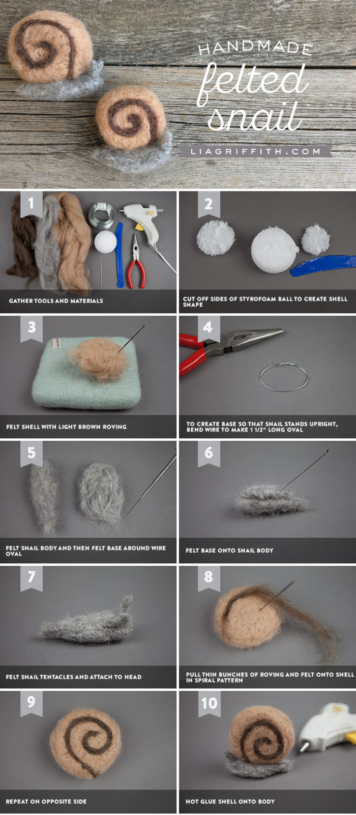 Felted Snails - Lia Griffith