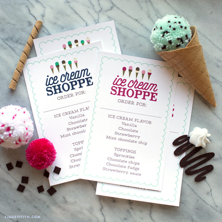 Ice Cream Shop Sign and Order Form - Lia Griffith