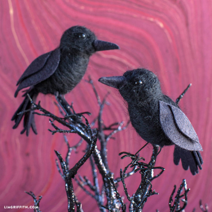 Needle Felted Raven - Lia Griffith