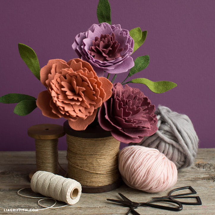 Felt Peonies with SVG Cut File - Lia Griffith