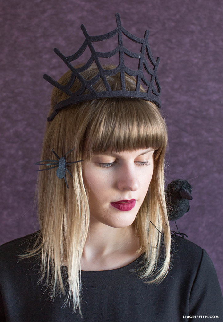 DIY Halloween Accessory: Felt Spiderweb Crown - Lia Griffith