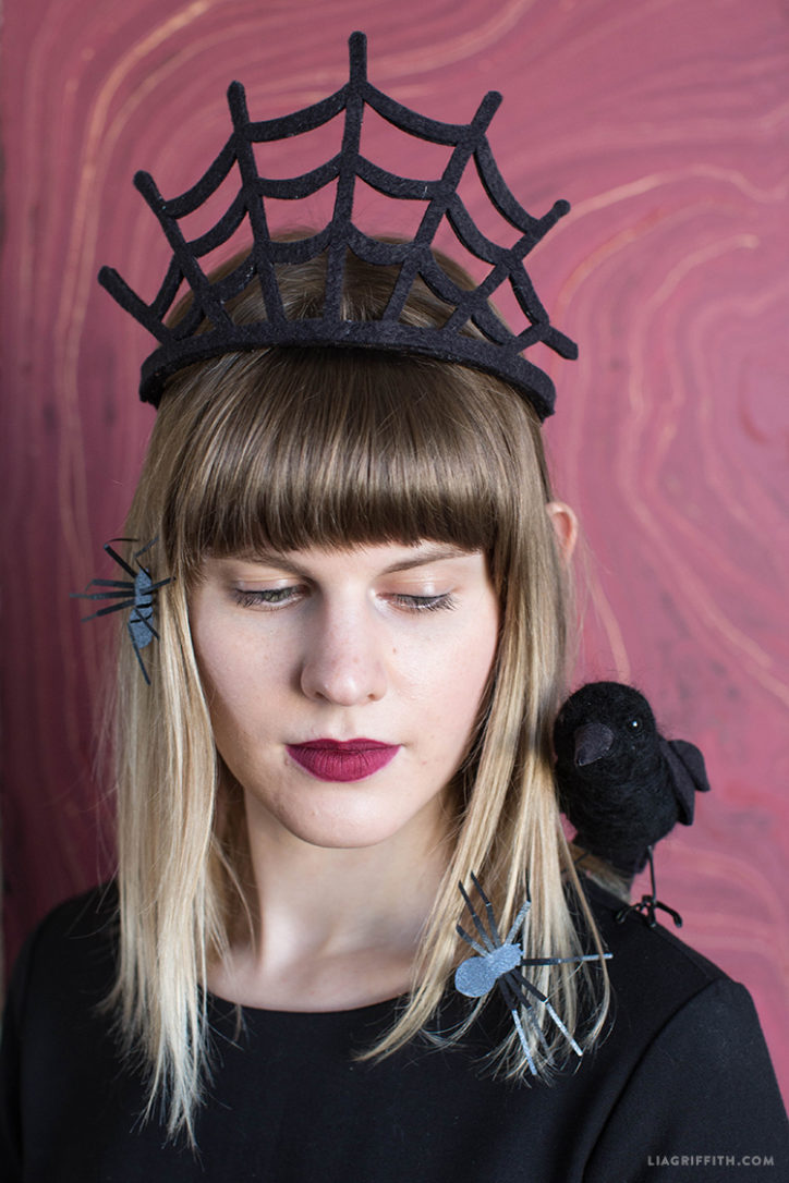 DIY Halloween Accessory: Felt Spiderweb Crown - Lia Griffith
