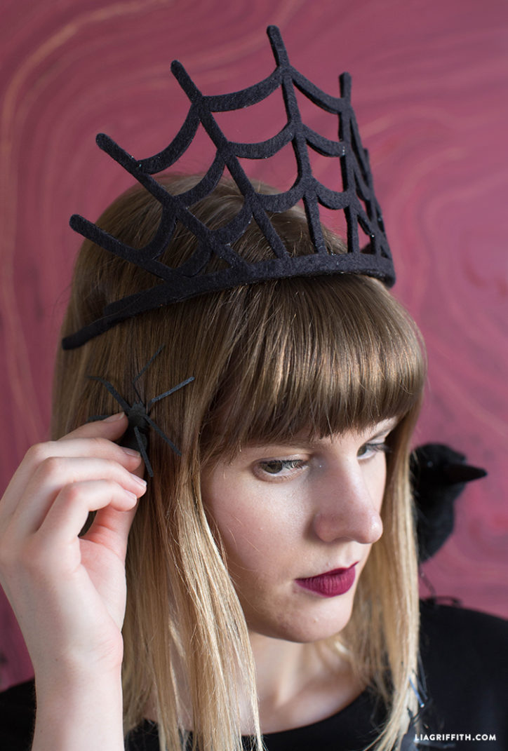 DIY Halloween Accessory: Felt Spiderweb Crown - Lia Griffith